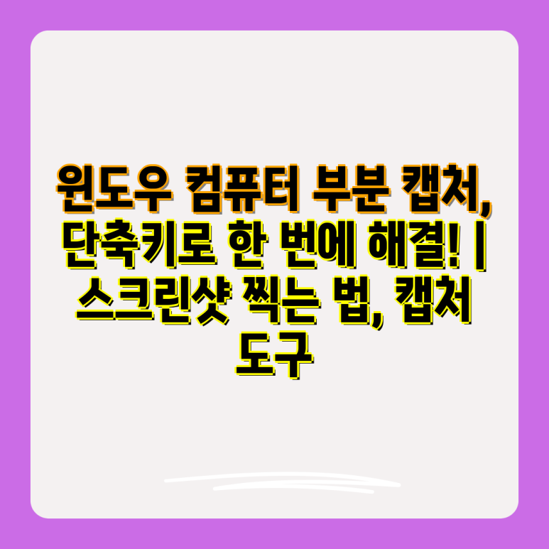 윈도우 컴퓨터 부분 캡처 단축키로 한 번에 해결 스크린샷 찍는 법 캡처 도구 네이버 블로그